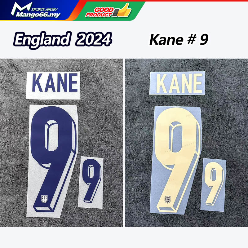 Kane #9 [Numbers] England 2024 Jersey Numbers | Shopee Malaysia