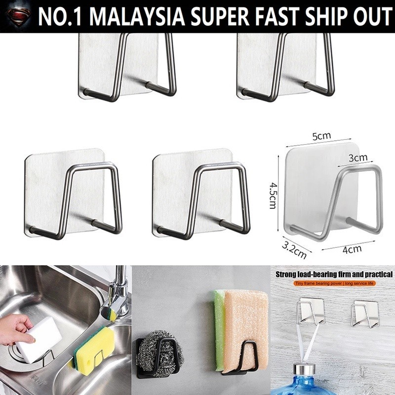 SP 3PCS Stainless Steel Sponge Holder for Kitchen Self Adhesive Sink ...
