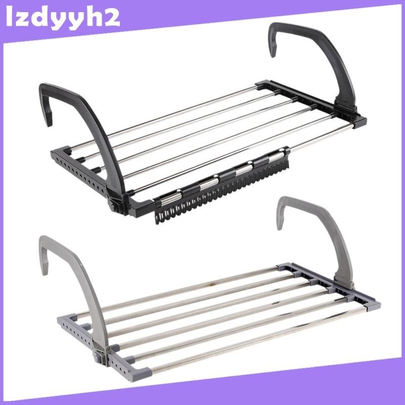 [LzdyyhacMY] Balcony Railing Clothes Drying Rack Foldable Clothes ...