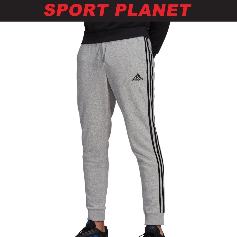 adidas Men Essentials French Terry Tapered-Cuff 3-Stripes Long ...