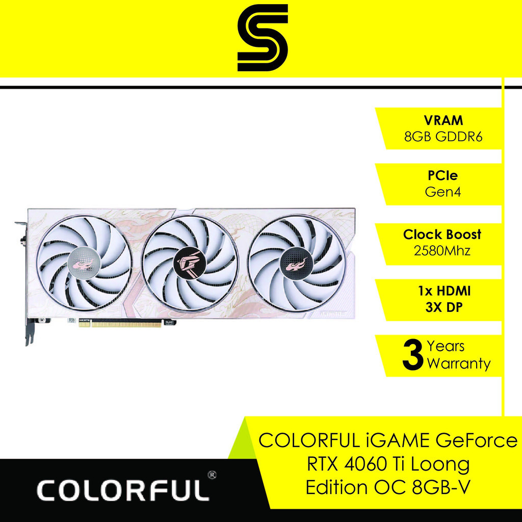 COLORFUL iGame GeForce RTX 4060 Ti Loong Edition OC 8GB-V GDDR6X ...