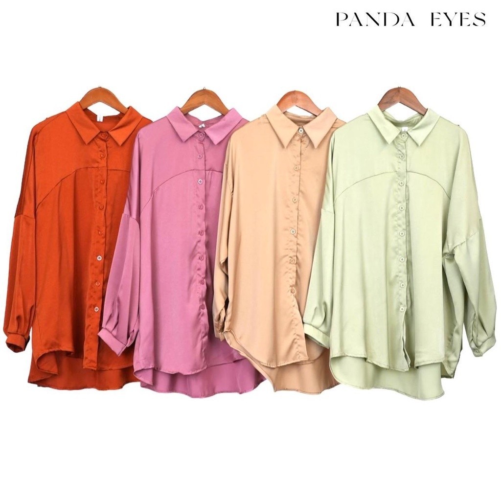 Panda Eyes Satin Kemeja CLO-CNCX7090BL | Shopee Malaysia