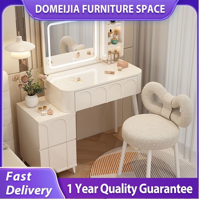 Dressing Table Bedroom Modern Makeup Table Bedside Storage Cabinet Desk ...