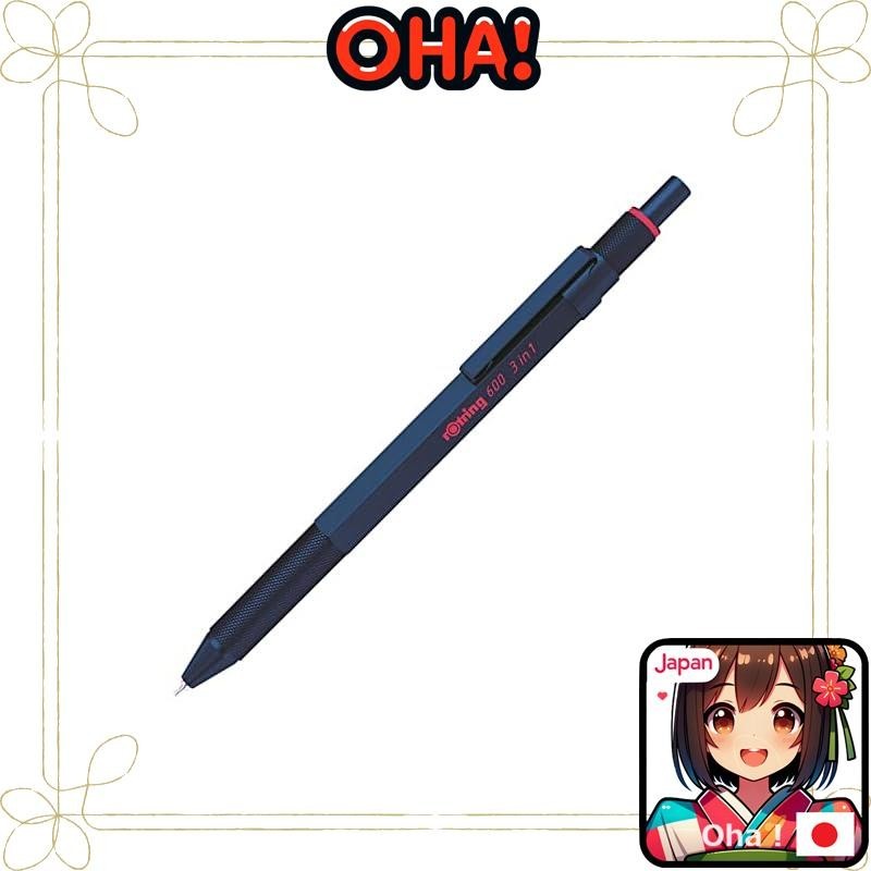 rOtring 600 multifunctional pen in Iron Blue, 3in1 ballpoint (red and ...
