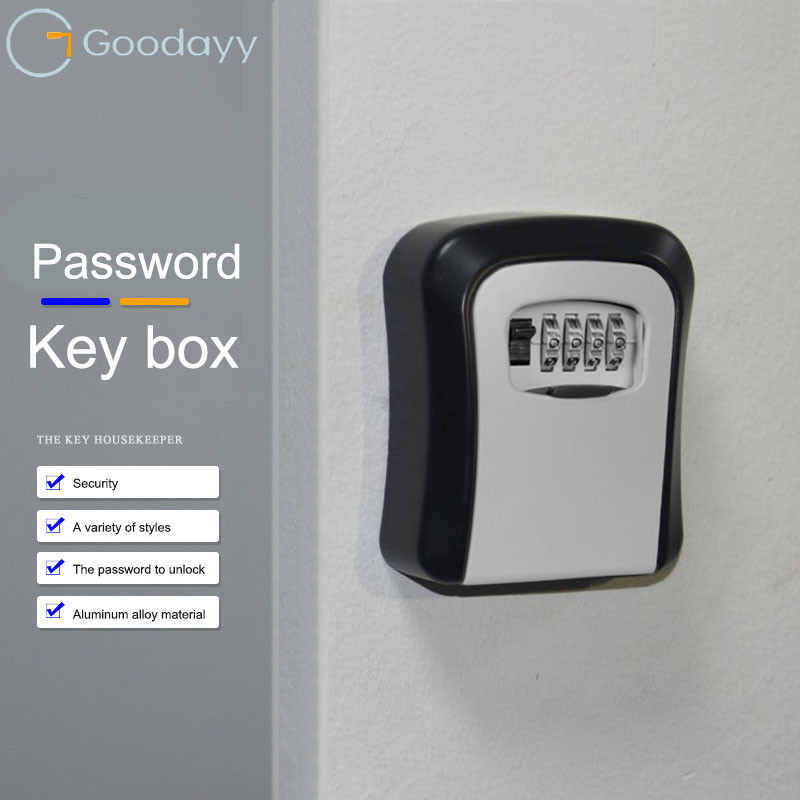 【In Stock】Wall Mount Key Safe Box Numbering Lock Key Storage Lock Box 4 ...