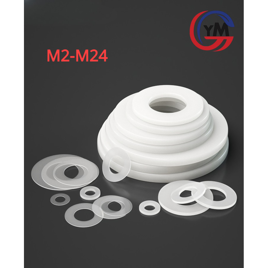 [YMH] White Nylon Gasket Round Insulation Flat Gasket Plastic/Rubber ...