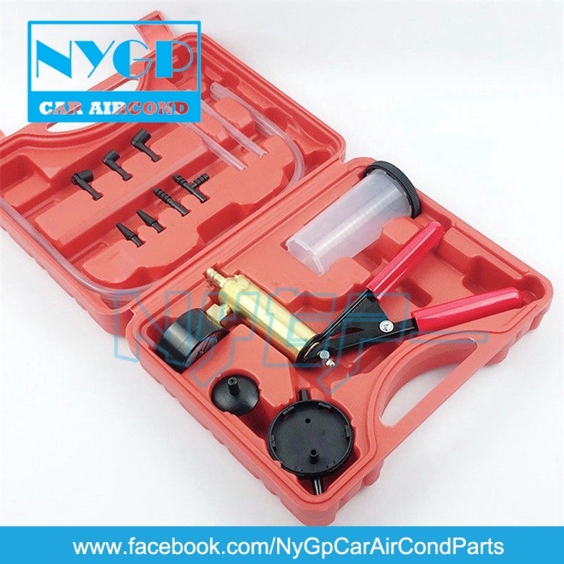 Hand Held Vacuum Pistol Pump Tester SET Kit Brake Bleeder Fluid Oil ...