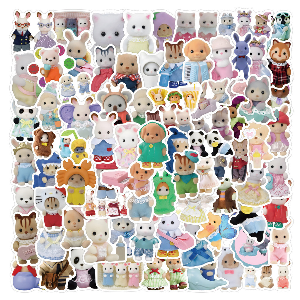 120 pcs Cute Calico Critters/Sylvanian Families Toy Dolls Waterproof ...