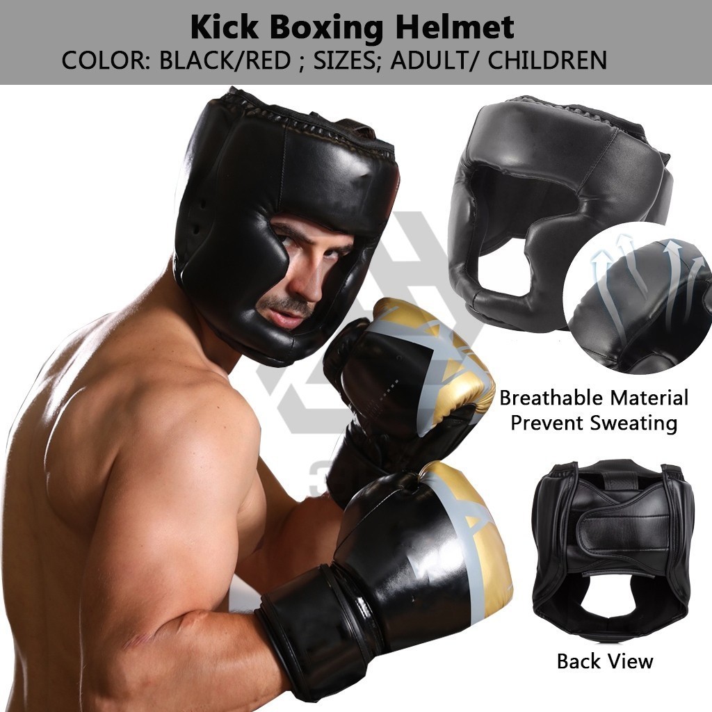 3H HELMET PELINDUNG KEPALA/Kick Boxing Helmet Guard-Untuk Muay Thai ...