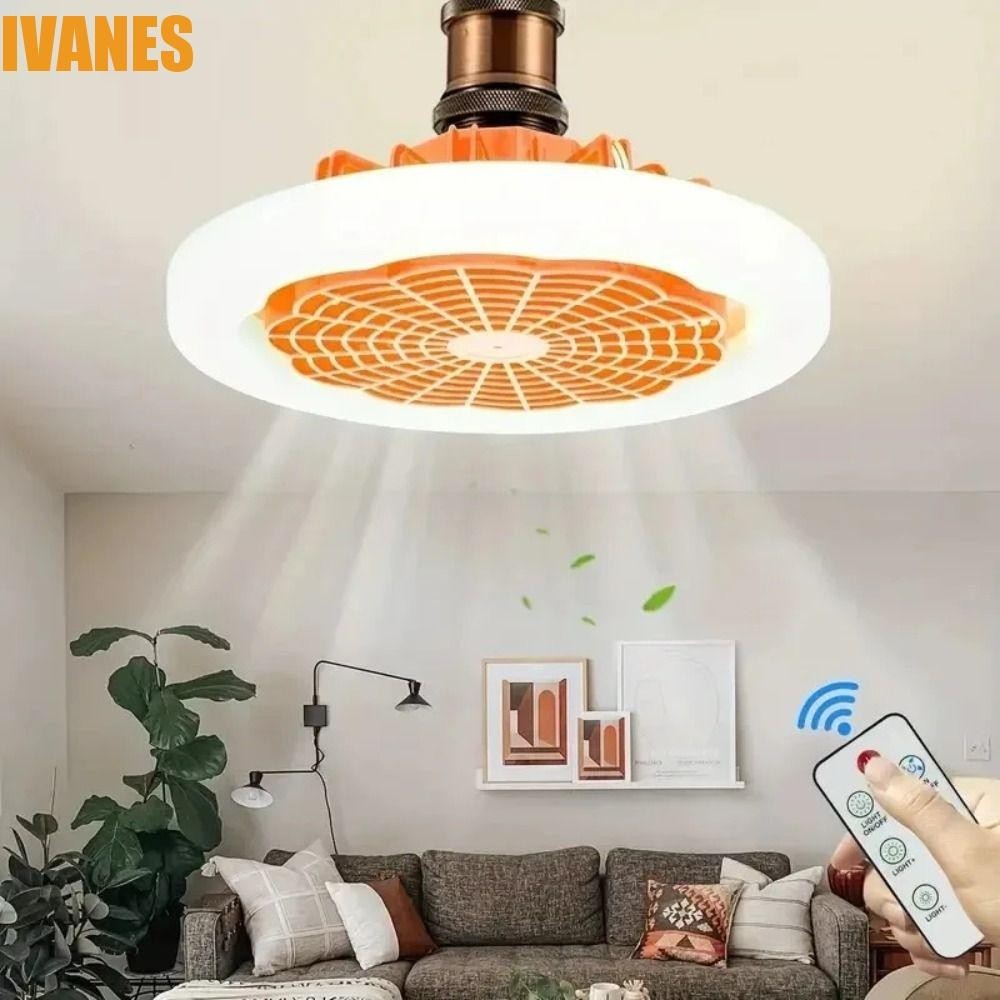 IVANES E27 Ceiling Fan Light, Intelligent Silent Fan Lamp, Simple 30W ...