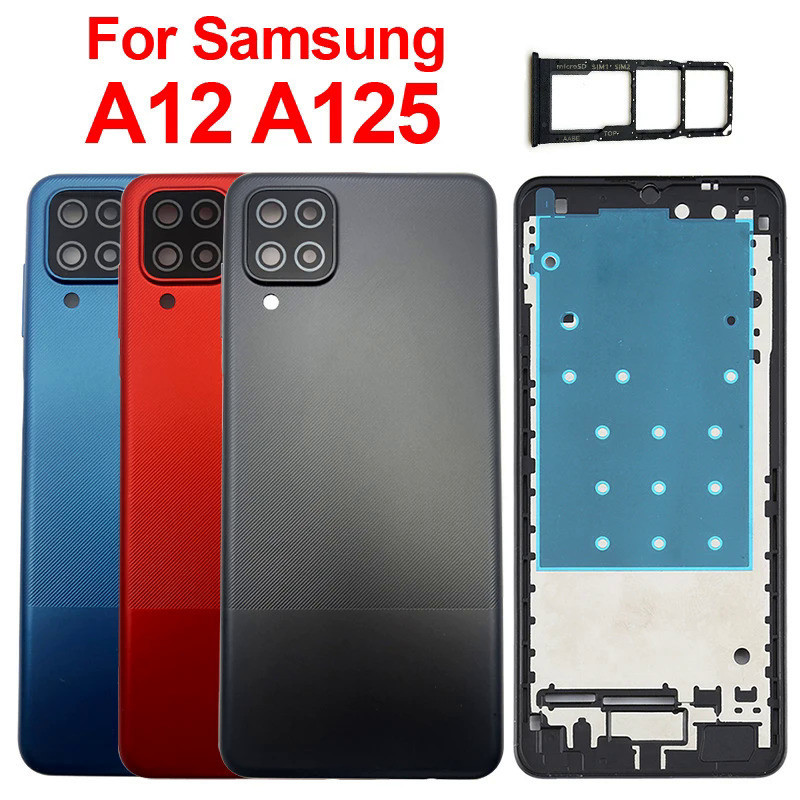 Middle Frame For Samsung Galaxy A12 A125 A125F Battery Back Cover Door ...