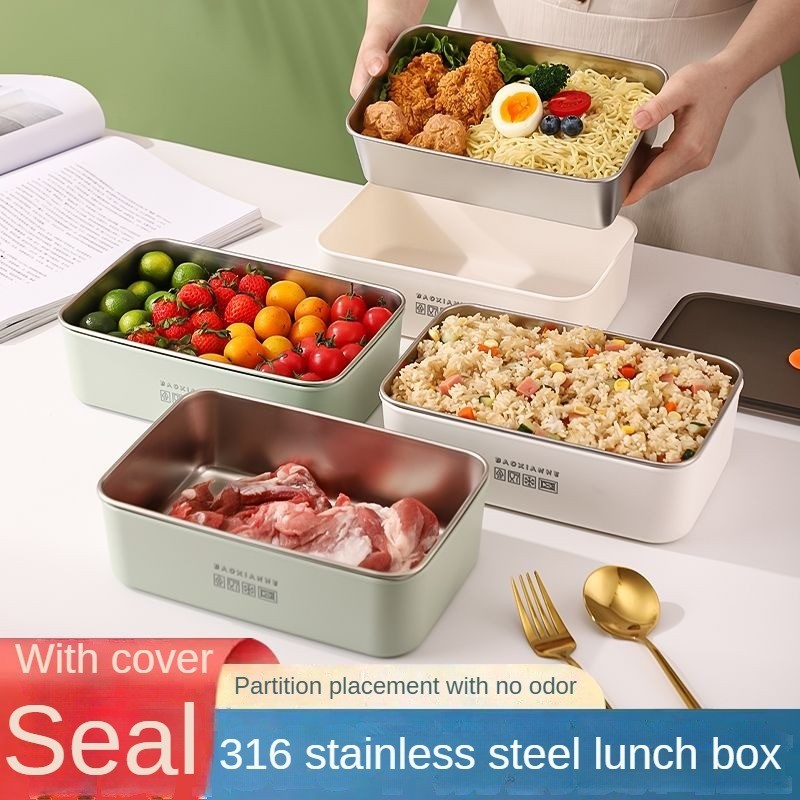 Food grade lunch box Large capacity stainless steel lunch box with lid ...