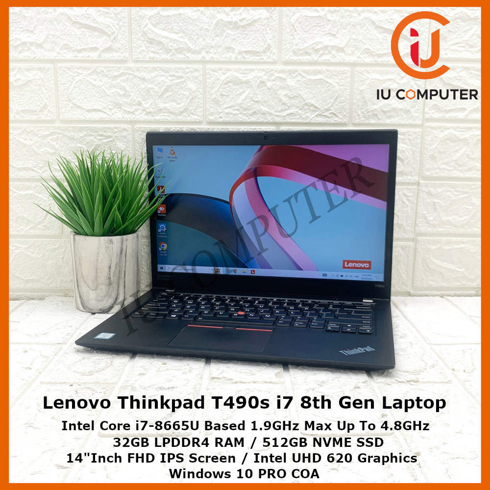LENOVO THINKPAD T490S INTEL CORE I7-8665U 32GB RAM 512GB NVME SSD USED ...