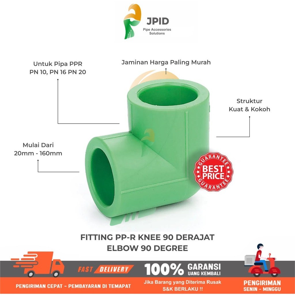 Elbow 90 Degree PPR 75 mm | Knee PPR 75 mm ~ 2 1/2" Inch | Shopee Malaysia