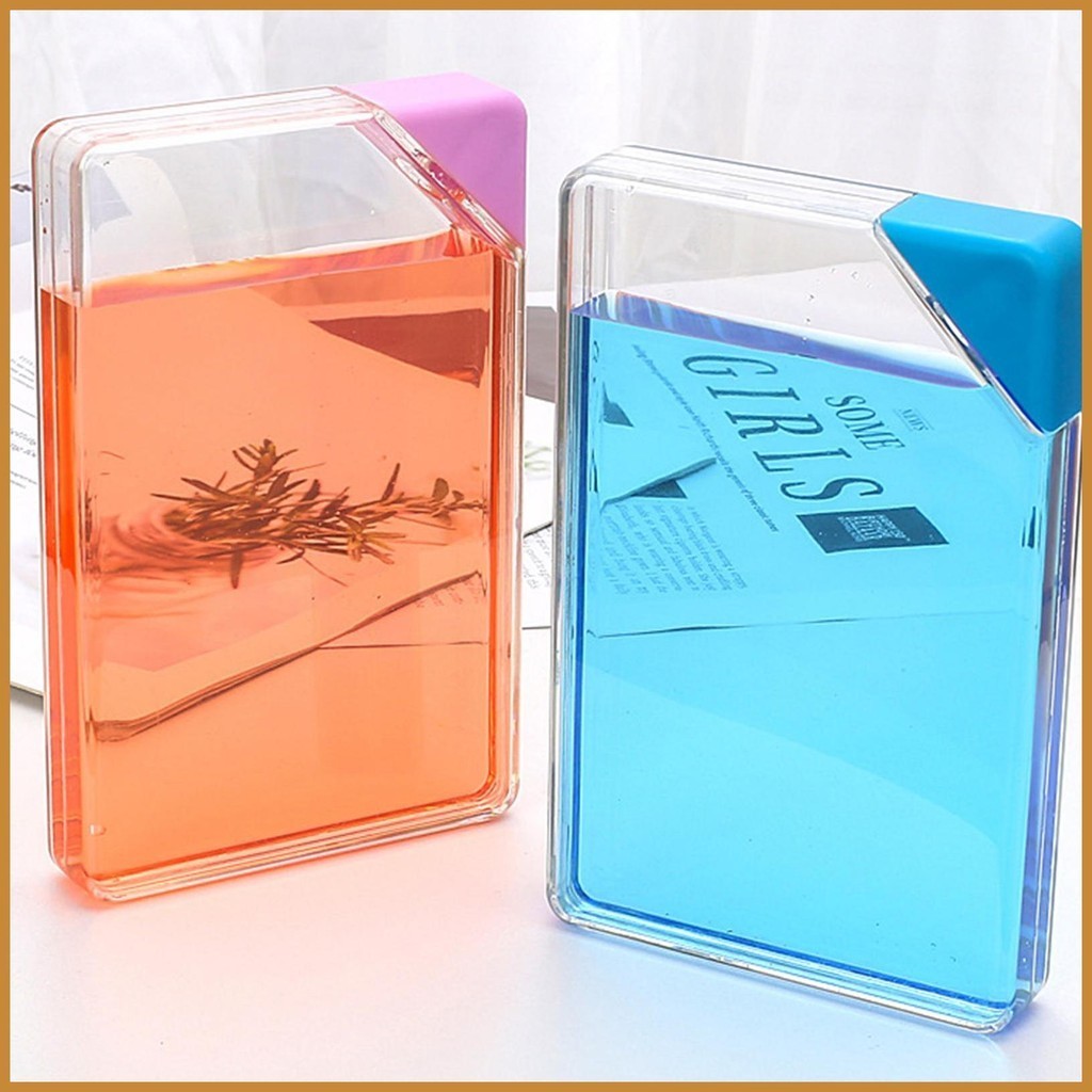 Thin Flat Water Bottle Creative Triangle Lid Small Opening Drinks Cup ...