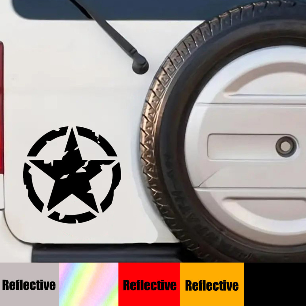 Unique Simple Decals Five-pointed Star Decals Fun Camouflage Engraving ...