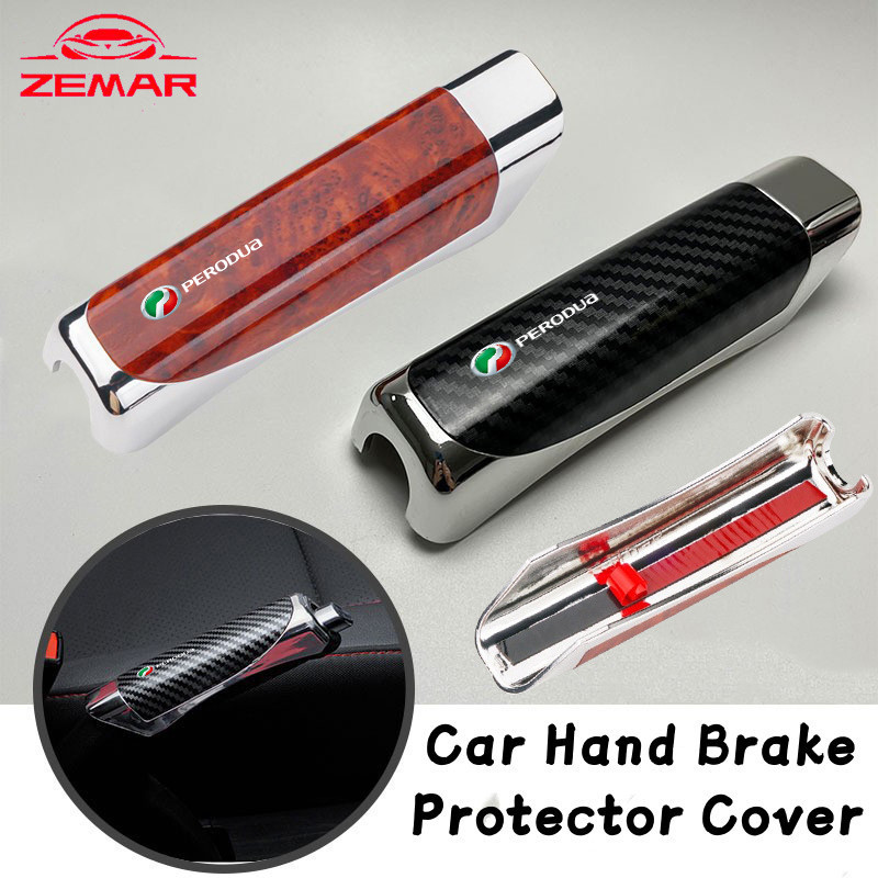 Perodua Car Hand Brake Cover Carbon Fiber Style Car Handbrake Sleeve ...