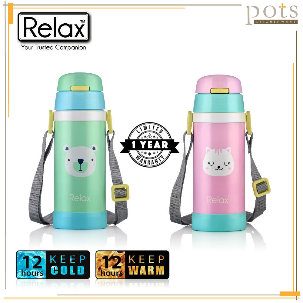 360ml Relax Stainless Steel 18.8 Kids Thermal Flask Water Bottle with ...