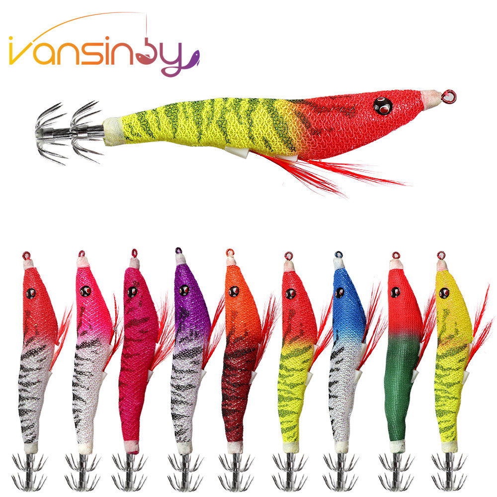 11cm/7g Fishing Lure Squid Jig Shrimp Prawn Full body Luminous Glow in ...
