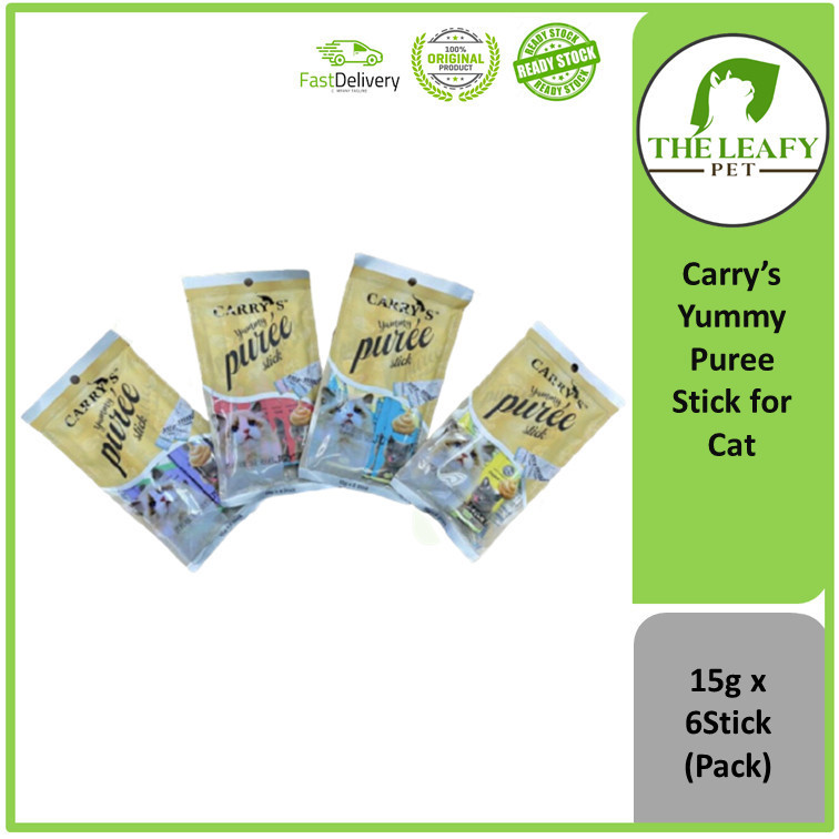 Carry’s Yummy Puree Stick for cat - 15g x 6 sticks ( Pack ) | Shopee ...
