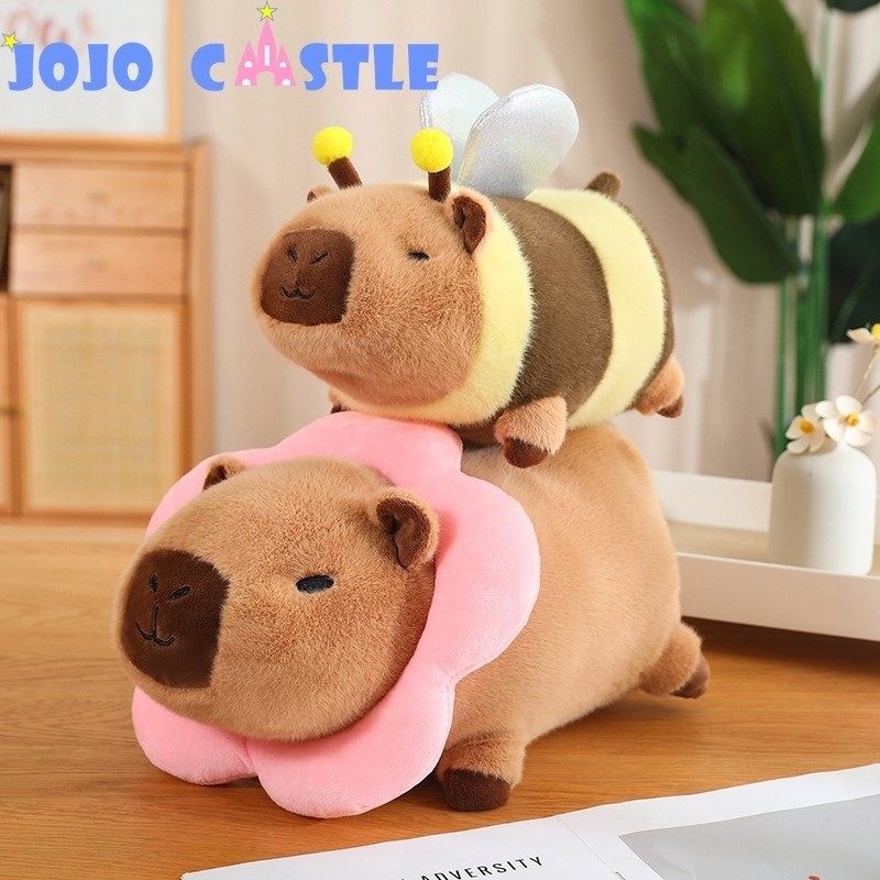 JOJO CASTLE Kawaii Fluffy Capybara Plush Transformation Capybara Dolls ...