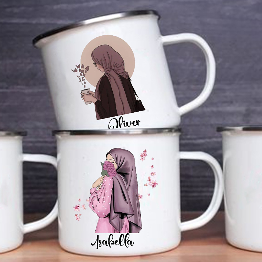 Personalised Hijabi Girl Printed Mug Coffee Cups Drinks Water Cup ...