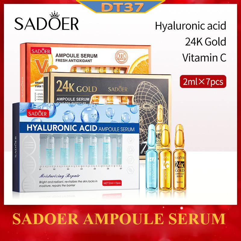 DT37 SADOER Hyaluronic Acid 24K Gold Vitamin C Brightening Facial Face Skincare Ampoule / Ampul ...
