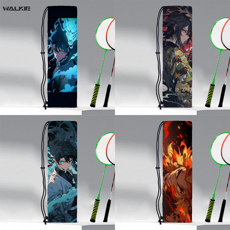WALKIE Animie Demon Slayer Portable Badminton Racket Bag Tennis Racket ...