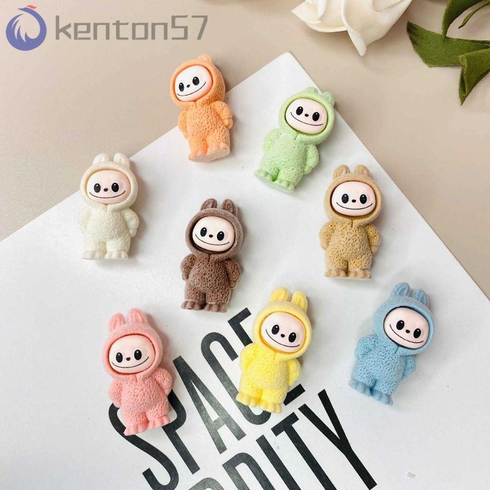 KENTON Flocking Labubu Dolls, Flocking Mini Cartoon Flocking Labubu Toy ...