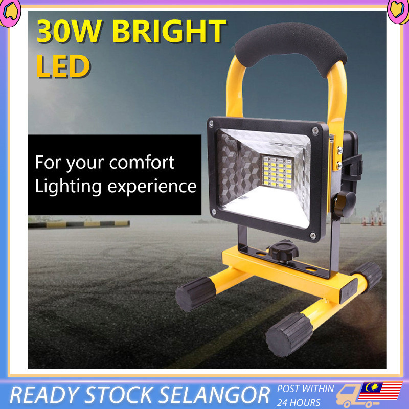 30W/50W/100W Portable Rechargeable LED Floodlight Spotlight IP65 ...