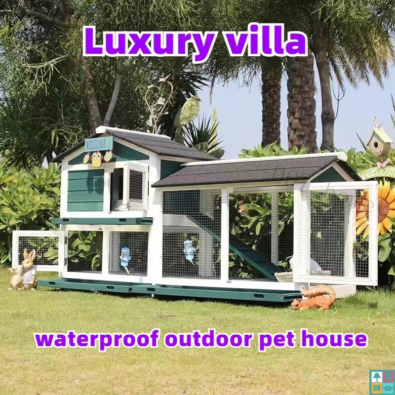 Sangka Arnab Reban Ayam Kayu Kandang Besar Waterproof Rabbit Cage Bunny ...