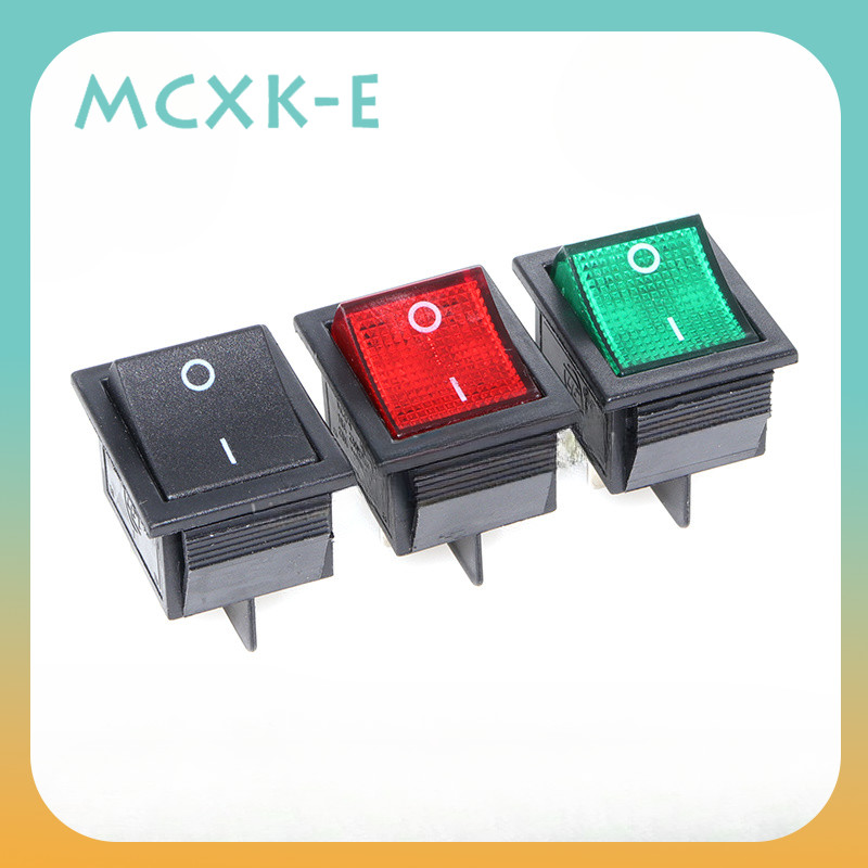 5pcs 2 Position Red Light Rocker Switch 16A/250V KCD4-201 4 Pin ON/OFF ...