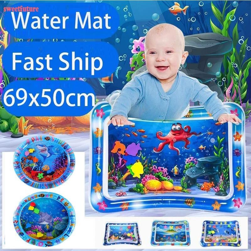 Inflatable Tummy Time Mat Premium Baby Water Play Mat for Infants and ...