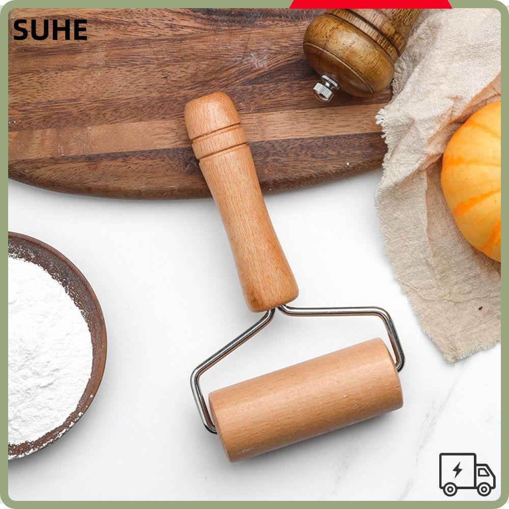 LUCKY-SUHE Hand Dough Roller, Kitchen Tool Manual Wood Rolling Pin ...