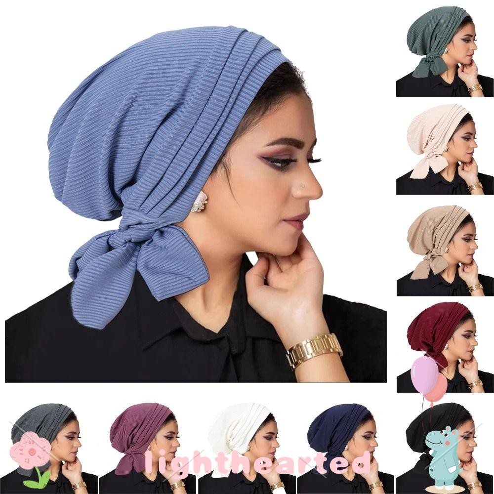 LIGHTHEARTED Long Tail Pile Cap, Thread Four Bars Solid Color Long Tail ...