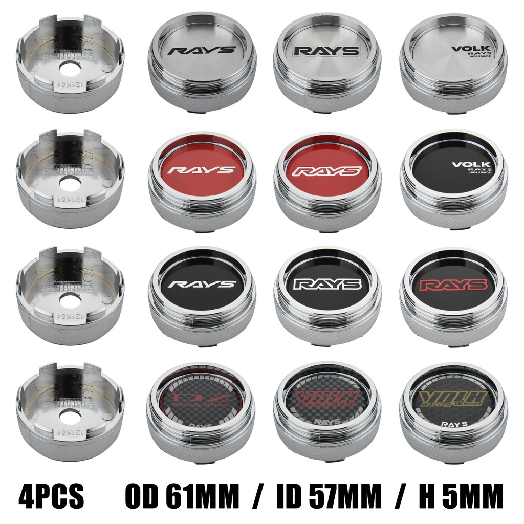 JDM Car Styling 61mm RAYS Sport Rim Cap Wheel Center Cap Wheel Hub Cap ...