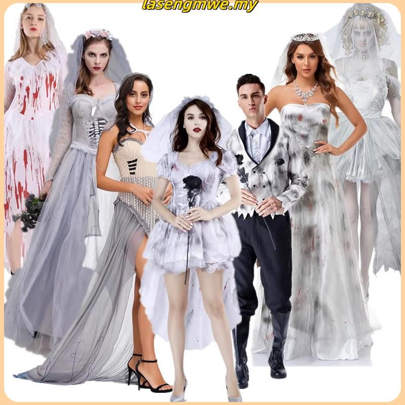 Ladies Halloween Horror Zombie Corpse Bride Dead Scary Fancy Dress ...