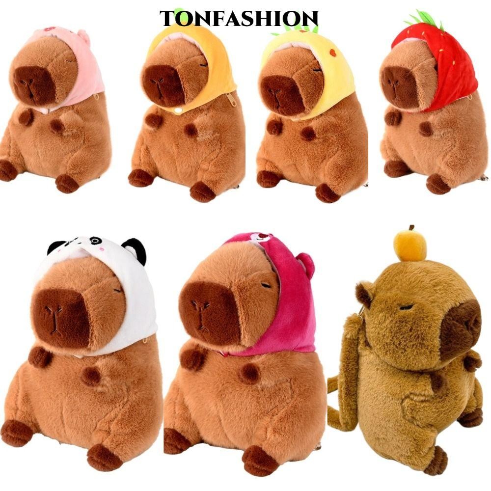 TONFASHION Capybara Backpack, Large Capacity Funny Plush Backpack ...
