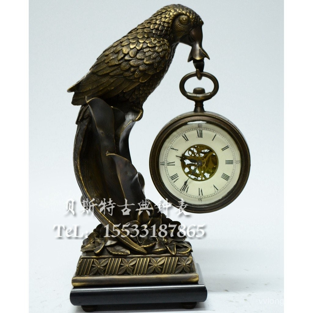 Bronze Machinery|Parrot Watch|Antique Mechanical Distressed Clock|Old ...