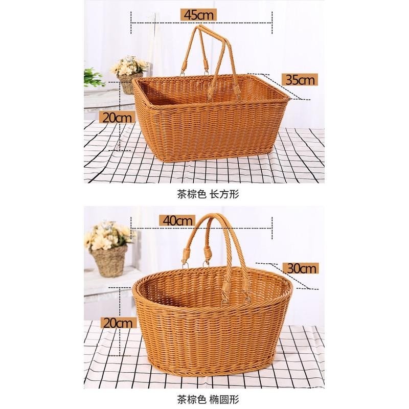 Rotan tiruan baru anyaman anyaman rumput keranjang belanja bakul ...