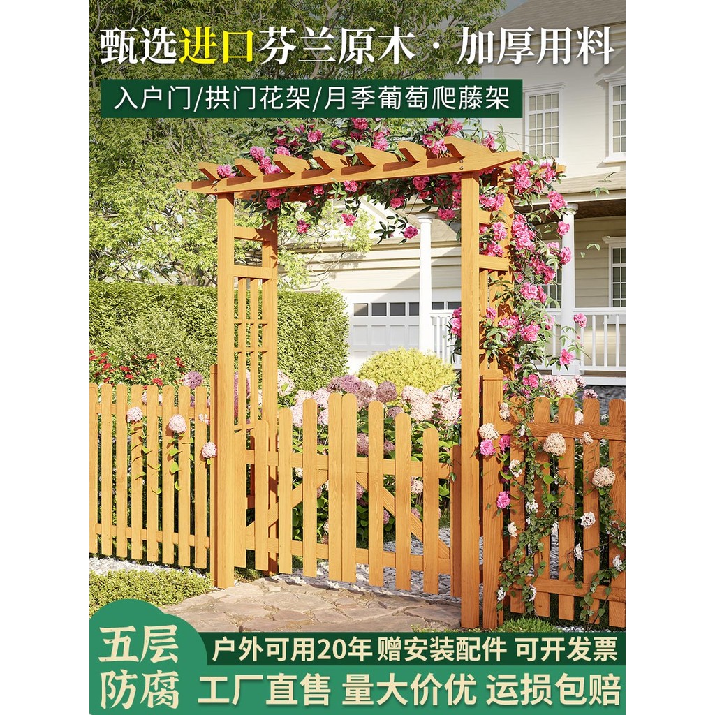Kayu Antikarat Luar Halaman Gerbang Bunga Stand Taman Pagar Kayu Pintu ...