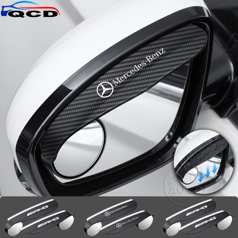 2 Pcs/Set Mercedes Benz Car Carbon Fiber Side Rear View Mirror Rain ...