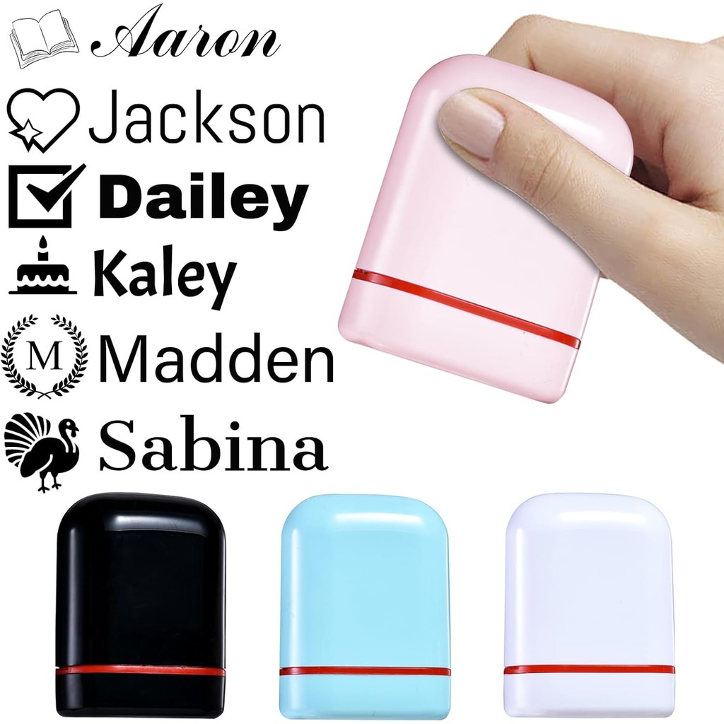 Custom Stamp - Personalized Signature Stamps Self Inking with Name Date ...