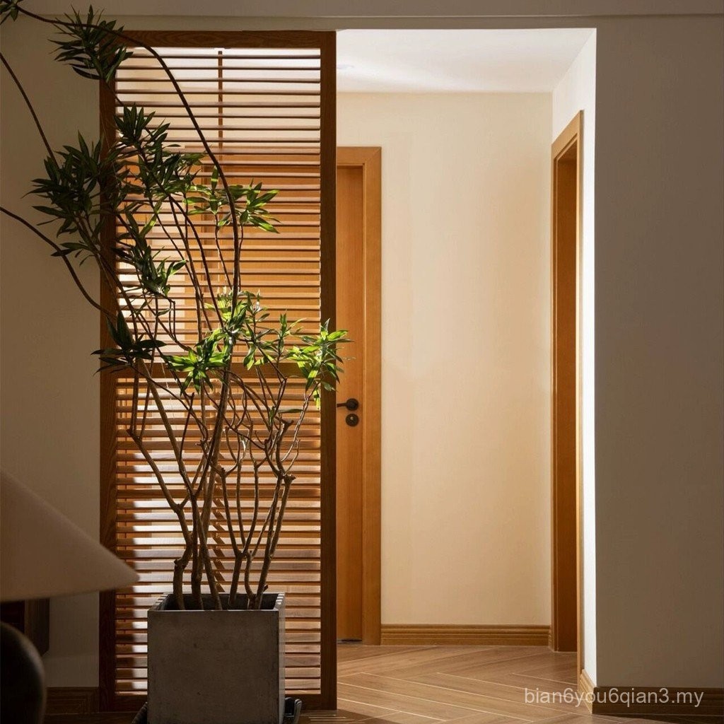 Japanese Nordic All-Solid Wood Screen Partition Living Room Log Space ...