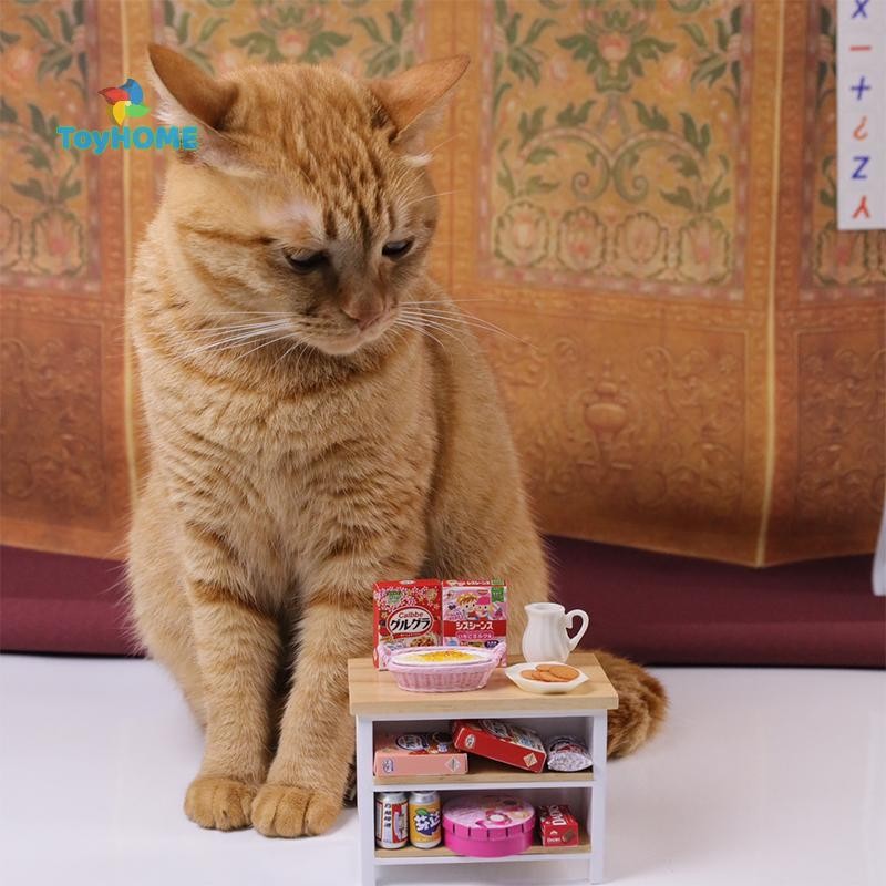 GPHA> 1:2 Dollhouse Miniature Wood Table Island Platform Bookcase ...