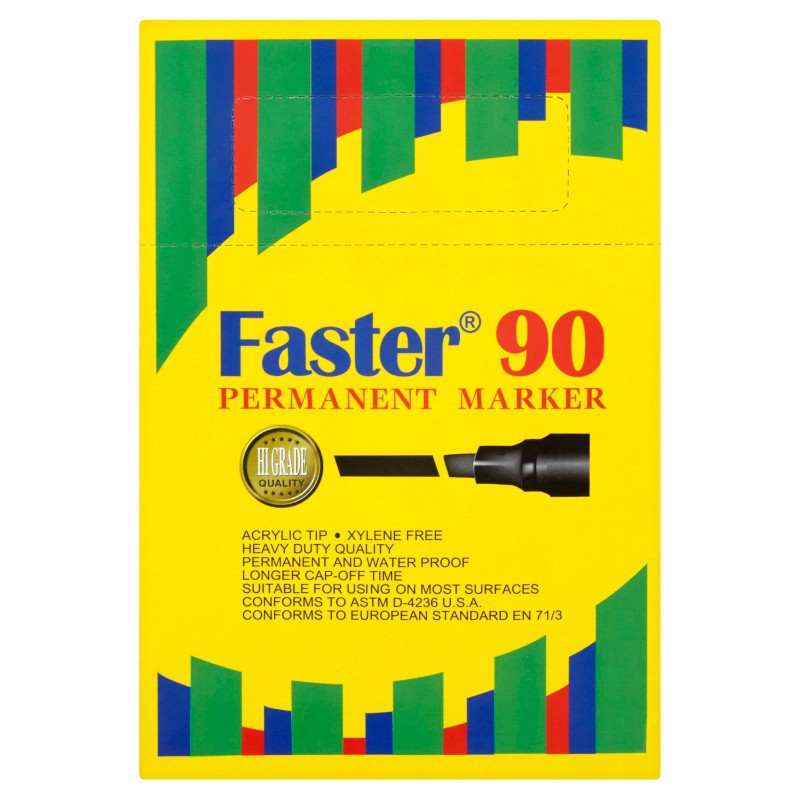 Faster 90 Permanent Marker (12Pcs) - Available in 2 Variants | Shopee ...