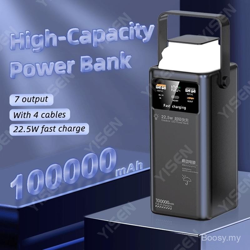 Yisen 100000mAh 60000mah Large Capacity Power Bank Super Fast Charging Outdoor Portable With ...