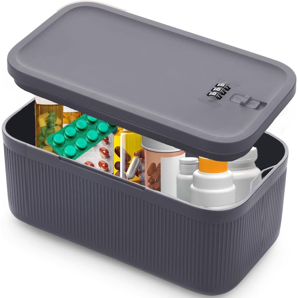 Medication Lock Box,Small Lockable Storage Box with Combination Code ...