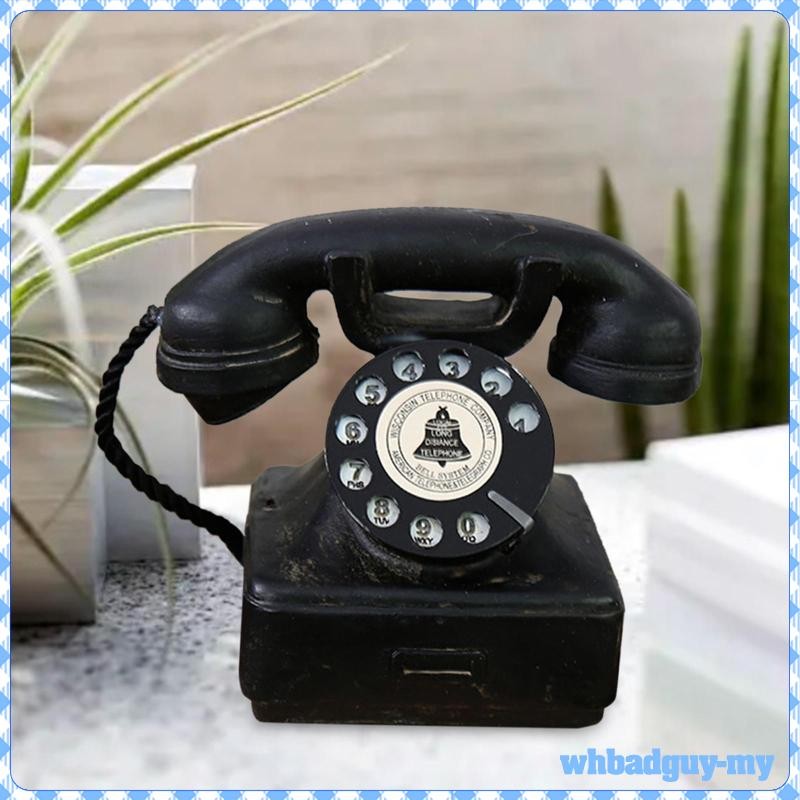 [WhbadguyMY] Corded Telephone Rotary Dialing Telephone Statue Classic ...