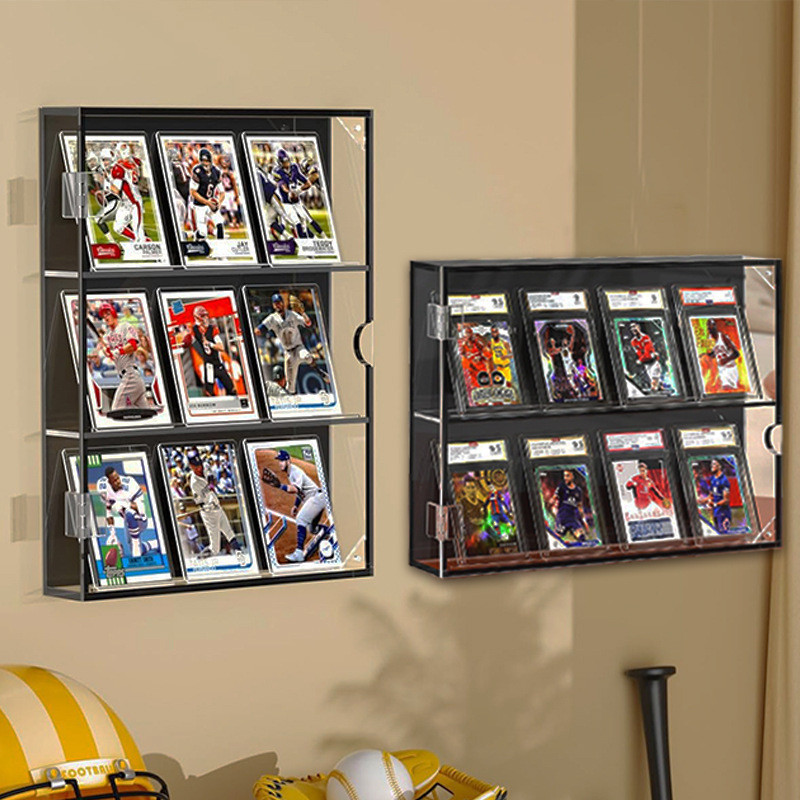 Yixi Wall-Mounted Acrylic Magnetic Baseball Card Display Cabinet Box ...